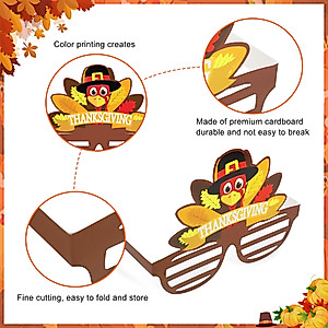 Fall Thanksgiving Party favors, 24 Pack Turkey Thanksgivings Glasses Photo Props Holiday Eyeglasses Frames Thanksgiving Accessories Gifts for Kids Adult Fall Thanksgiving Harvest Party Decorations