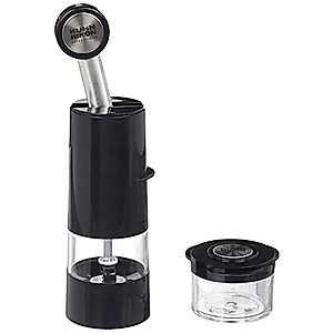 Kuhn Rikon Essential Adjustable Ratchet Grinder with Ceramic Mechanism for Salt, Pepper and Spices, 8 x 2.5 inches, Black