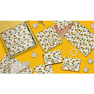 1.5" Sunflower and Bees Thank You Stickers - Sunflower Stickers - Thank You Labels for Favors - Packing Stickers - Small Business Thank You Stickers Rolls | 500 Pcs