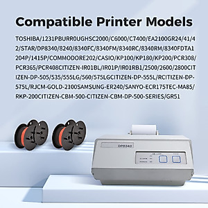 Porelon 11216 myCartridge Replacement for GR24 Porelon 11216 Universal Twin Spool Calculator Ribbon Compatible with NuKote BR80c Dataproducts R3027 Sharp El-1197 P-III Printer (Black/Red,12 Pack)