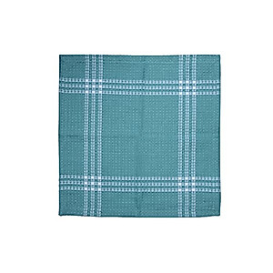 Gratico Dish Cloth Set of 8 Blue White Waffle Stripes 12X12 Inches Premium Soft Cotton Highly Absorbent Kitchen Towels Quick Drying Dish Towels with Hanging Loop Kitchen Tea Towels