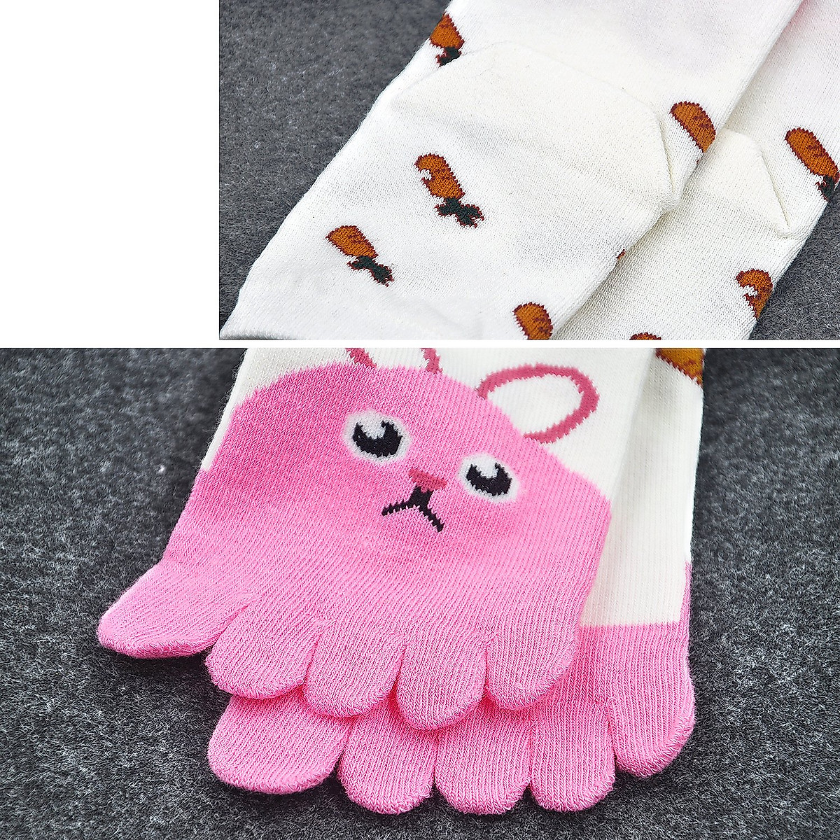 Artfasion Kids Toe Socks Toddler Cute Cotton Cartoon Animal Dog Cat Ankle Five Finger Socks for Girls and Boys