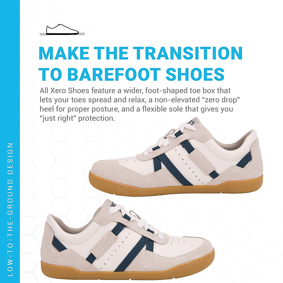 Xero Shoes Kelso Shoes for Women — Tennis, Walking, Work & Nursing Women's Shoes — Barefoot Feel, Zero Drop Heel, Wide Toe Box, Casual Minimalist Footwear — White, Size 7