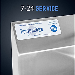 Profeeshaw Stainless Steel Sink Commercial Wall Mount Hand Washing Basin NSF Certified, with Gooseneck Faucet and Backsplash, for Restaurants, Stores, Bars and Home, 17" x 15"