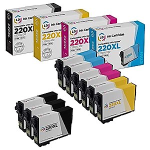 LD Products Remanufactured Replacement for Epson 220XL Ink Cartridges 220 XL (3 T220XL120 Black 2 T220XL220 Cyan 2 T220XL320 Magenta 2 T220XL420 Yellow 9-Pack) for XP-320 XP 420 WF-2650 WF2660 WF-2750