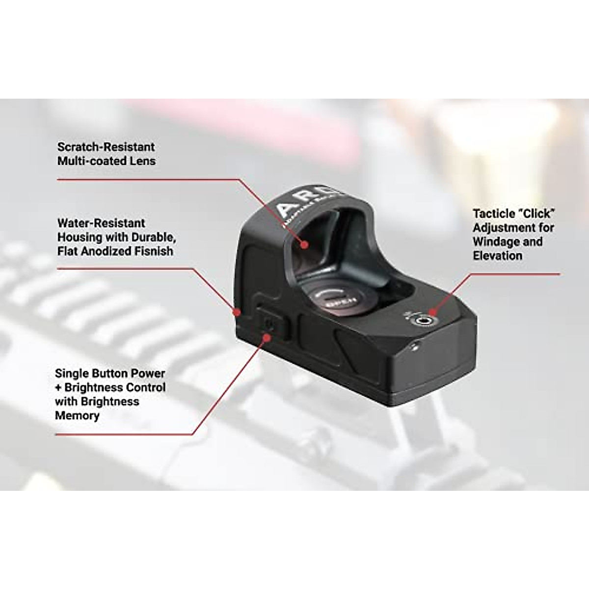 AT3 Tactical ARO Red Dot Sight - Pistol Mount, Low Mount, Optional Riser Mount - 3 MOA Compact Reflex Sight