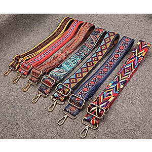 Purse Strap Replacement Guitar Style Multicolor Canvas Crossbody Strap for Handbags (37#)
