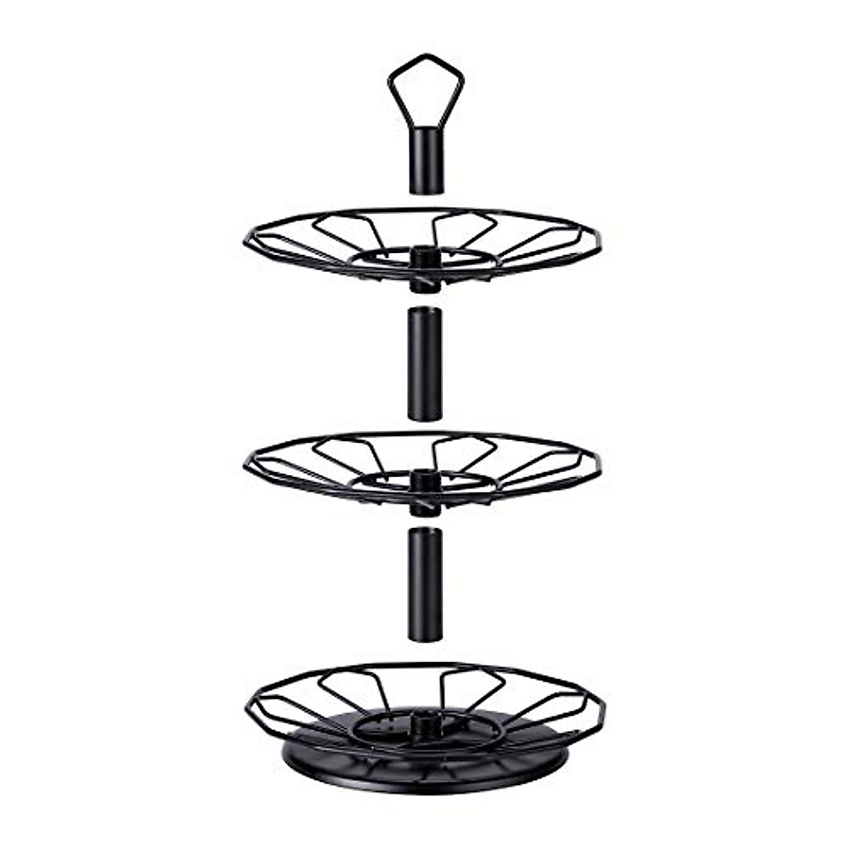 Flagship K cup Holder Carousel 3 Tier for Keurig Pod Holder Metal DIY Install Small for K-cup Storage Stand 21 K Pod Storage