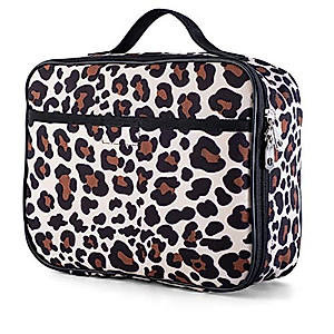 Fenrici Cheetah Lunch Box for Girls, Kids, Teens, Women, Insulated Lunch Bag for School, Work, Soft Sided Compartments, Spacious, BPA Free, Food Safe,10.8in x 8.5in x 2.8in, Cheetah