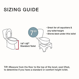 Squatty Potty The Original Bathroom Toilet Stool, 7 inch and 9 inch, White, (Pack of Two)