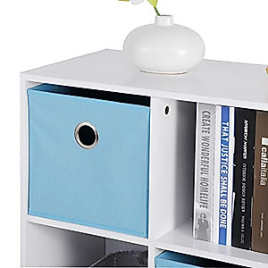 LEMY 6-Cube Storage Shelf Organizer 3x2 Storage Bookcase Bookshelf Display Cube Shelves Compartments with 3 Non-Woven Bins for Bedroom, Living Room, Home Office