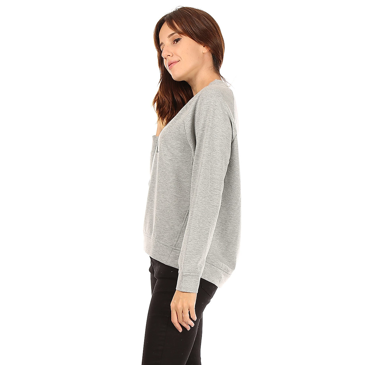 Rae Dunn Women's Studio Raglan Sweatshirt, Medium