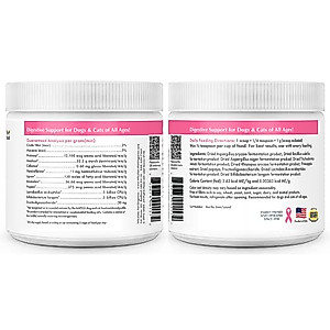 Wholistic Pet Organics: Dog Probiotics and Digestive Enzymes Powder Dog Prebiotic and Probiotic Supplement Prevents Upset Stomach Gut Health Probiotics for Dogs and Puppies Stool Ease for Dogs
