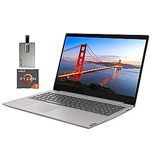 Lenovo 2020 IdeaPad 15.6" FHD LED Laptop Computer, AMD Ryzen 3-3200U Processor, 8GB RAM, 256GB PCIe SSD, Dolby Audio, AMD Radeon Vega 3 Graphics, Webcam, HDMI, Win 10 S, Gray, 32GB Snow Bell USB Card