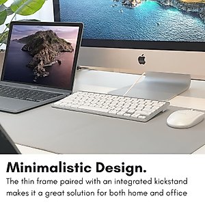 Macally Small USB C Keyboard - Plug & Play Compatible Wired Apple Keyboard for Mac Mini, MacBook Pro/Air, iMac, iPad, Windows, Chromebook with USBC Port - Compact & Mini USB Type C Keyboard - Silver
