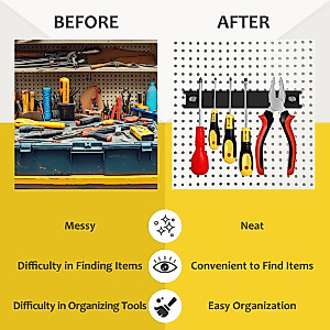 8” Magnetic Tool Holder with Rubber Protection, 4 Pack Magnetic Strips Heavy Duty Tool Magnet Bar, Storage Organizer Magnetic Tool Holder Strip for Garage Shop Wall Workbench Screwdriver Wrench Pliers