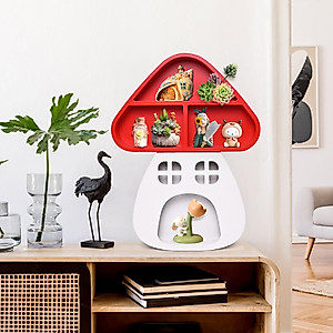 Lenkyin Floating Mushroom Shelf Cute Mushroom Wall Decor Cottagecore Shelf for Wall Fairy Core Cottage Core Room Decor for Nursery