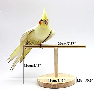 QBLEEV Bird Perch Parrot Wooden Stand，Bird Tabletop Standing Perches Play Stand Rack，Parrot Training Stick Travel Portable Pet Bird Carrier Stand for Parakeets Cockatiel Conure Budgie Lovebirds Finch