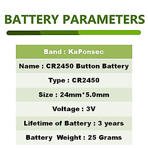 KaPonsec 5PC CR2450 2450 Battery 3V Lithium Battery