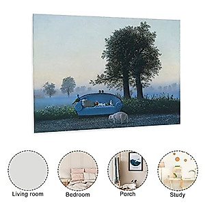 Funny Posters Illustration Michael Sowa Art Guinea Fowl, Diving Pig, Image Conscious The Blue Sofa, Dog with Cone Aesthetic Posters (1) Wall Art Paintings Canvas Wall Decor Home Decor Living Room De