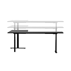 Monoprice Triple Motor Height Adjustable Sit-Stand Corner Desk Frame - Black | 3 Leg Corner, L Shaped Table Base, Programmable Memory Settings - Workstream Collection
