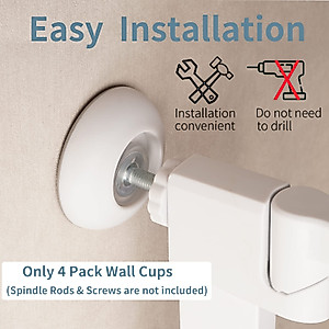 PATAPLUS 4 Pack Baby Gate Wall Protector, Safety Protect Walls & Doorways for Pet & Dog Gates, More Stable Pressure Mounted Extra Wide Baby Gate, Fit for Wall,Doorway, Baseboard, Stairs