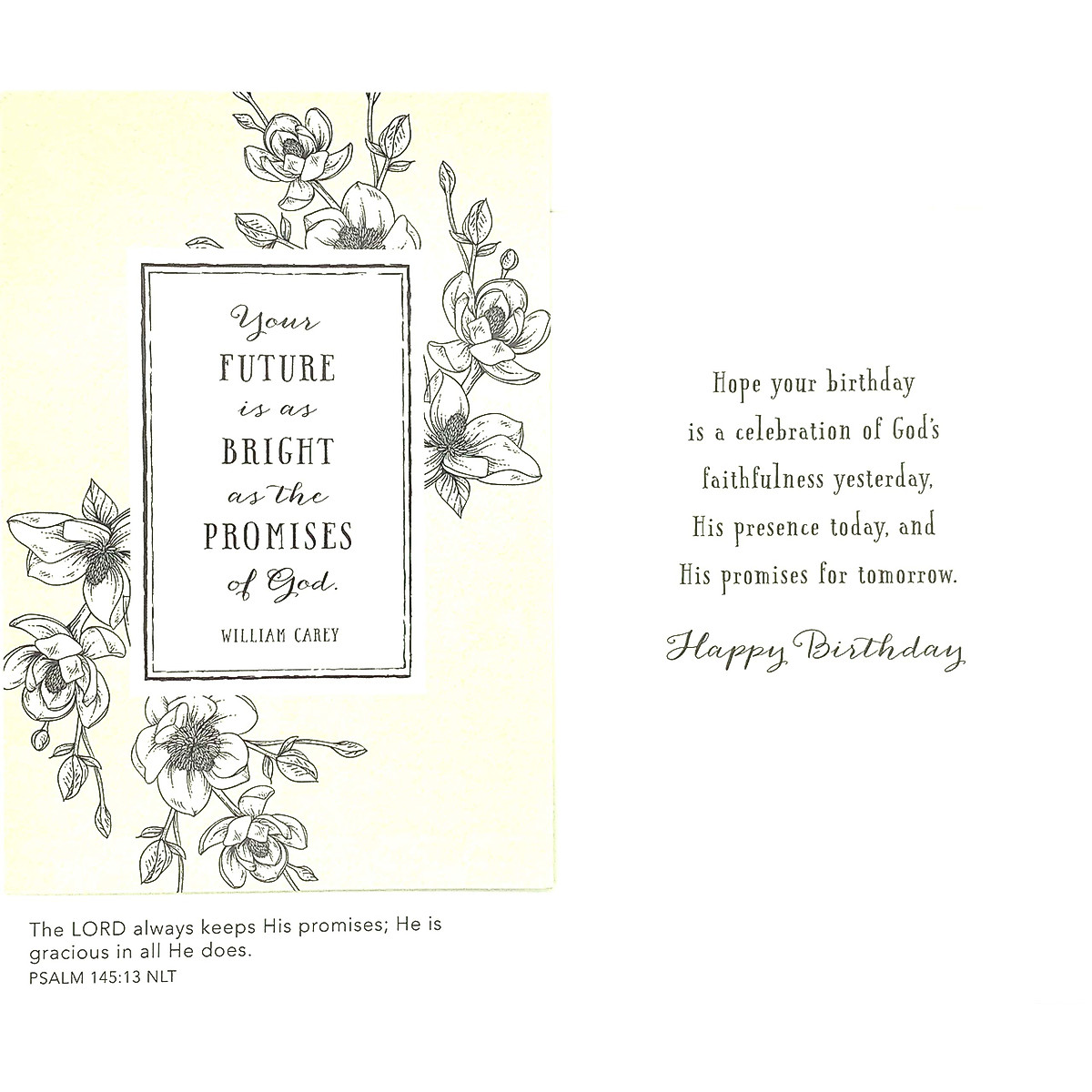 DaySpring - Black & White Birthday Botanicals - 4 Design Assortment with Scripture - 12 Boxed Cards & Envelopes (J0384)