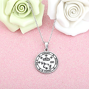 FEELMEM Angel Seal Archangel Azrael Sigil Necklace Amulet Necklace Solomon Talisman Symbol Pendant Talisman Amulet Gift (Angel Seal-necklace)