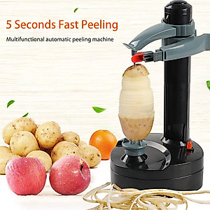 Electric Potato Peeler with 23 Replacement Blades Rotato Express Stainless Steel Automatic Rotating Fruits Fruit Potato Peeler Vegetables Cutter Apple Paring Machine Kitchen Peeling Tool