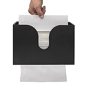 Bamboo Paper Towel Dispenser, Paper Towel Holder Wall Mount & Countertop for Kitchen and Restroom Decor - Holds Multifold Paper Towel, C Fold, Trifold Hand Tissue Napkins.