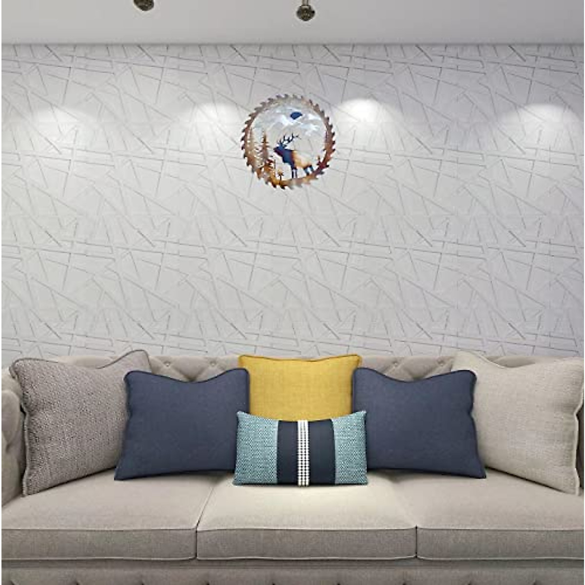 MEIJ-HC Metal Elk Wall Decor Deer Home Art Art Sculptures for Bedroom Living Room farmhouse school Wall Hanging Ornament Statues, 9.8 IN