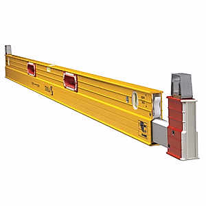 Stabila 35610 Type 106T Extendable Plate Level 6-10 Feet with Removable Standoffs The Extra Long Spirit Level For Accurate Measurements Across Irregularities and Laths, Yellow