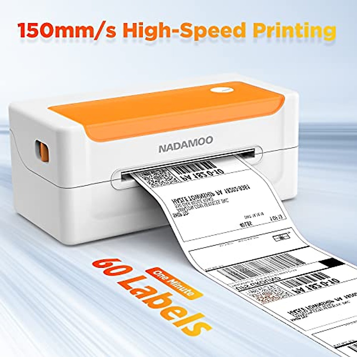 NADAMOO Thermal Label Printer, 4x6 Thermal Shipping Label Printer, High Speed Commercial Direct Thermal Label Maker, Support Windows Mac, Compatible with Shopify, Ebay, Amazon, USPS, UPS，FedEx