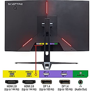 Sceptre IPS 27" QHD 2560 x 1440p LED Monitor DisplayPort HDMI up to 165Hz AMD FreeSync Premium 99% sRGB Build-in Speakers, Machine Black 2021 (E275B-QPT168)