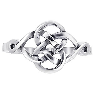 Gem Avenue 925 Sterling Silver Celtic Knot Design Ring for Women Size 7