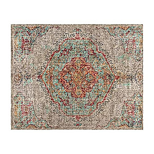 Flash Furniture Katherine Vintage Distressed Medallion Area Rug - 8' x 10' - Gray Multi - Polyester