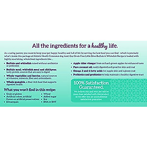 Health Extension Little Bites Dry Dog Food, Natural Food with Vitamins & Minerals, Suitable for All Puppies, Grain Free Buffalo & Whitefish Recipe with Whole Vegetable & Berries (10 Pound / 4.5 kg)