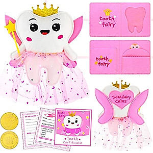 Tooth Pillow Kit Including Lost Teeth Cute Fairy Pillow Felt Tooth Pillow Lost Teeth Pillow Dear Tooth Notepad Felt Keepsake Wallet Pouch to Hold Teeth Note Card Photography for Kids