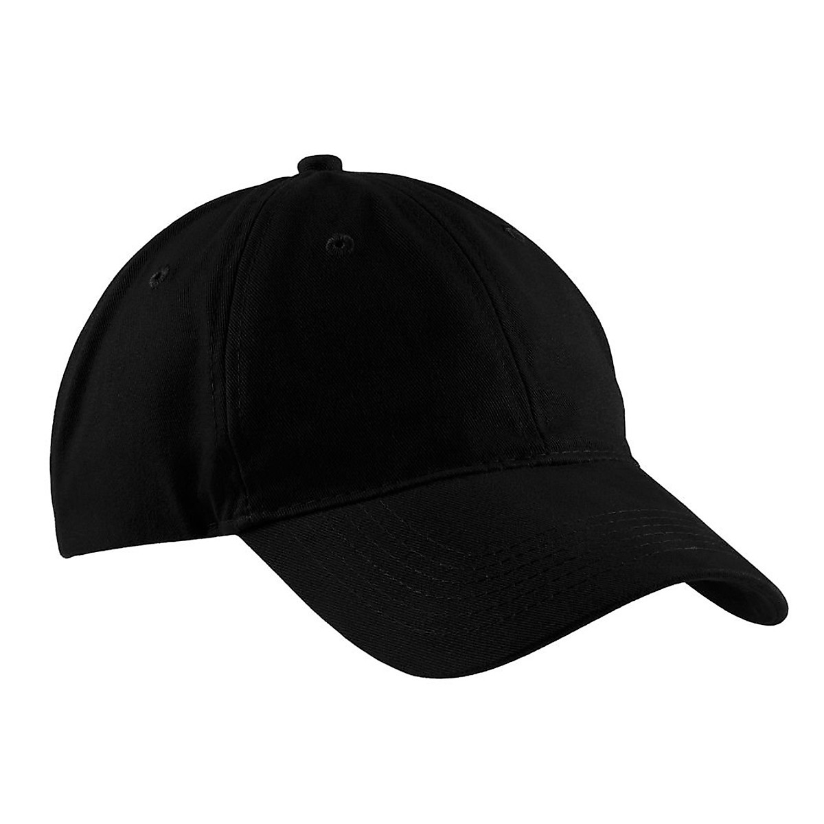 Port & Company Brushed Twill Low Profile Cap-OSFA (Black)