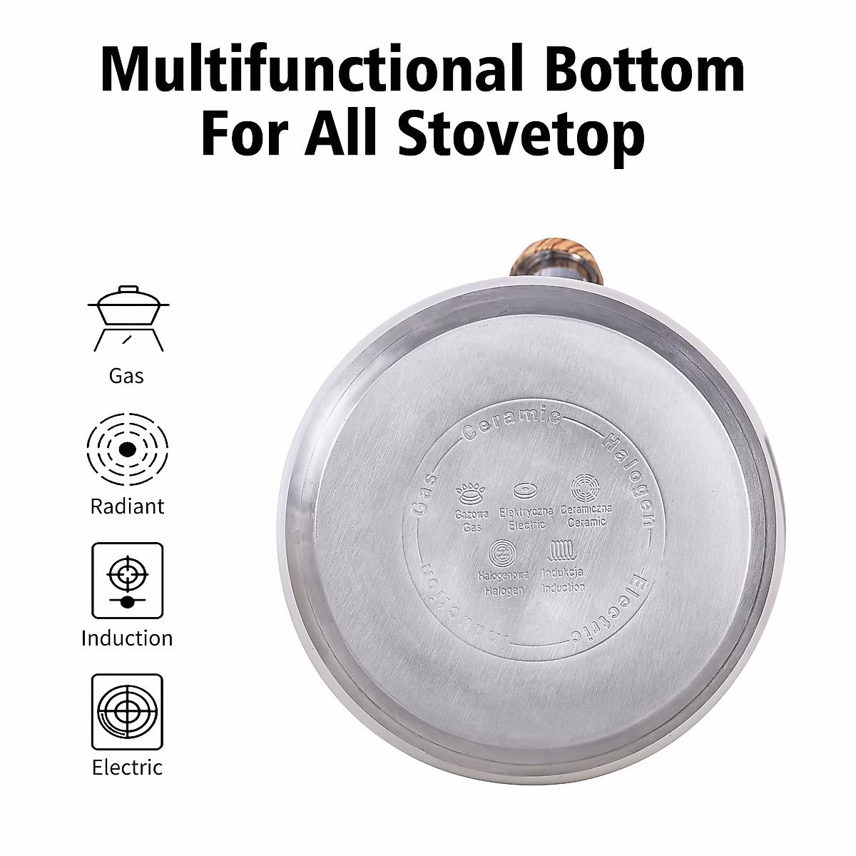 Zalnuuk Tea Kettle, Tea Pot with Cool Touch Ergonomic Handle, Tea Kettle Food Grade Stainless Steel, Tea Kettle Stovetop, Kettle Teapot, Whistling Tea Kettle, Small Tea Kettle, 3.2 Quart