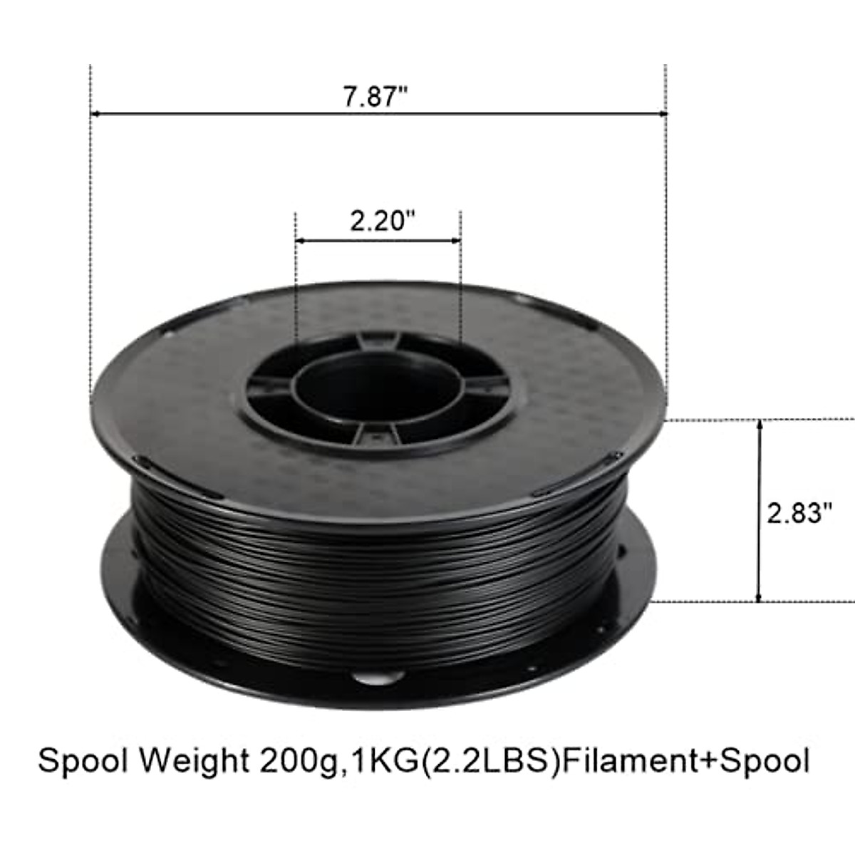 PLA+ Filament 1.75mm, PLA Plus 3D Printer Filament, RANKI PLA Filament Pro, Dimensional Accuracy +/- 0.03mm, 1kg Spool(2.2lbs), Black