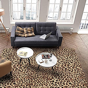 Beauty Decor Non-Skid Backed Area Rugs Soft and Fluffy Indoor Floor Rug Bedroom Carpet, 2' x 3' Space Area Rug - Leopard