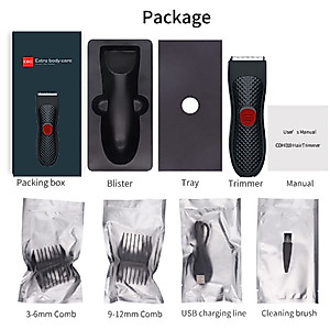 EBC Body Hair Trimmer Clipper cuts Hair Safe on Skin, Electric Body Shaver – Safe & Gentle Grooming Tool for Men and Women, Dual Heads with Rechargeable Design.