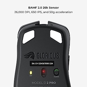 Glorious Gaming Model D 2 PRO Wireless Gaming Mouse - 2.4GHz Wireless 1ms delay, 100M clicks, 60g Ultralight, Long Battery Life, 26K DPI BAMF 2.0 Sensor, Ergonomic, 6 Buttons, PTFE Feet
