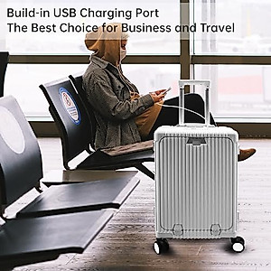 20in Hard Case Spinner Luggage with TSA Lock, USB Port, Cup Holder & Phone Holder by Sailortenx