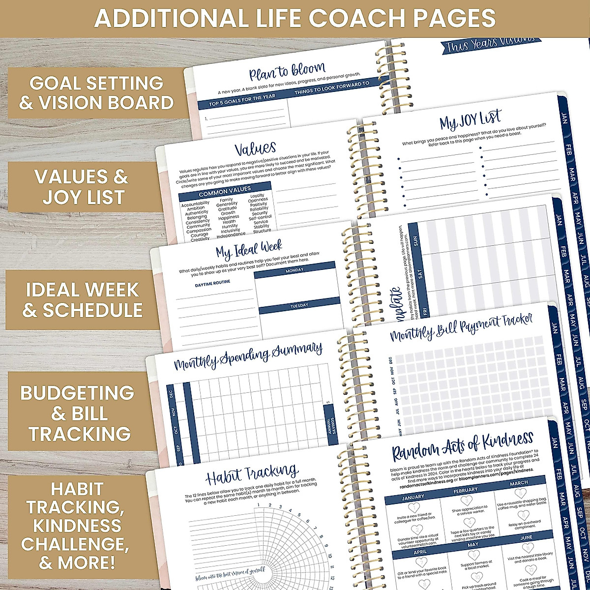 bloom daily planners 2024 Calendar Year Day Planner (January 2024 - December 2024) - 5.5” x 8.25” - Weekly/Monthly Agenda Organizer Book with Stickers & Bookmark - Golden Hour