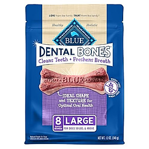 Blue Buffalo Dental Bones Large Natural Dental Chew Dog Treats Bag