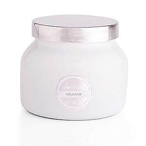 Capri Blue Petite Scented Candle with Glass Candle Holder - Luxury Aromatherapy Candle - 8 Oz - Volcano - White