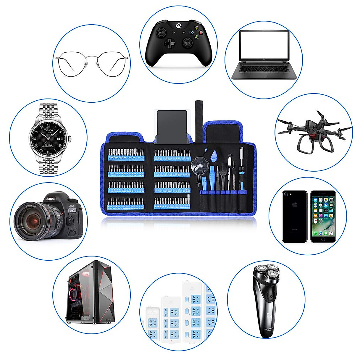 SOONAN 128 in 1 Precision Screwdriver Set, Magnetic Repair Tool Kit for iPhone Series/Xbox Series/PS3/PS4/Nintendo Switch/iPad/Tablet/Laptop/Watch/Cellphone/PC/Camera/Electronic