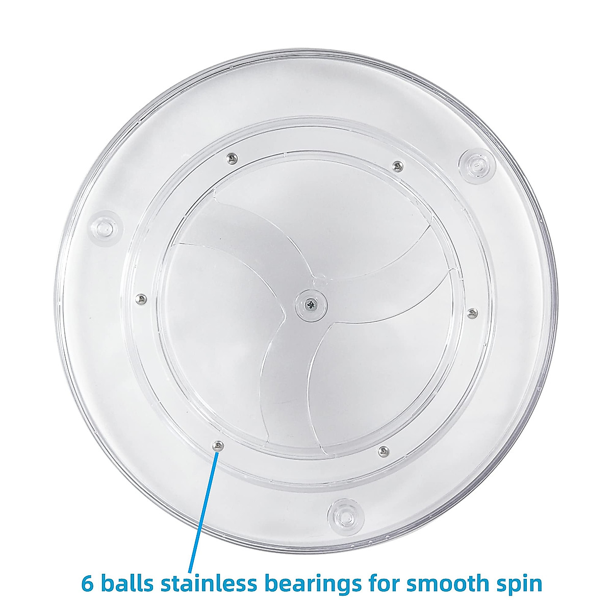 YCLADEC 4 Pack Lazy Susan 10.6inch Turntable Pantry Organization and Storage for Cabinet Organizer Container Bins Spice Rack Rotating Condiment Countertop Kitchen Vanity Bathroom Jewelry Holder Clear